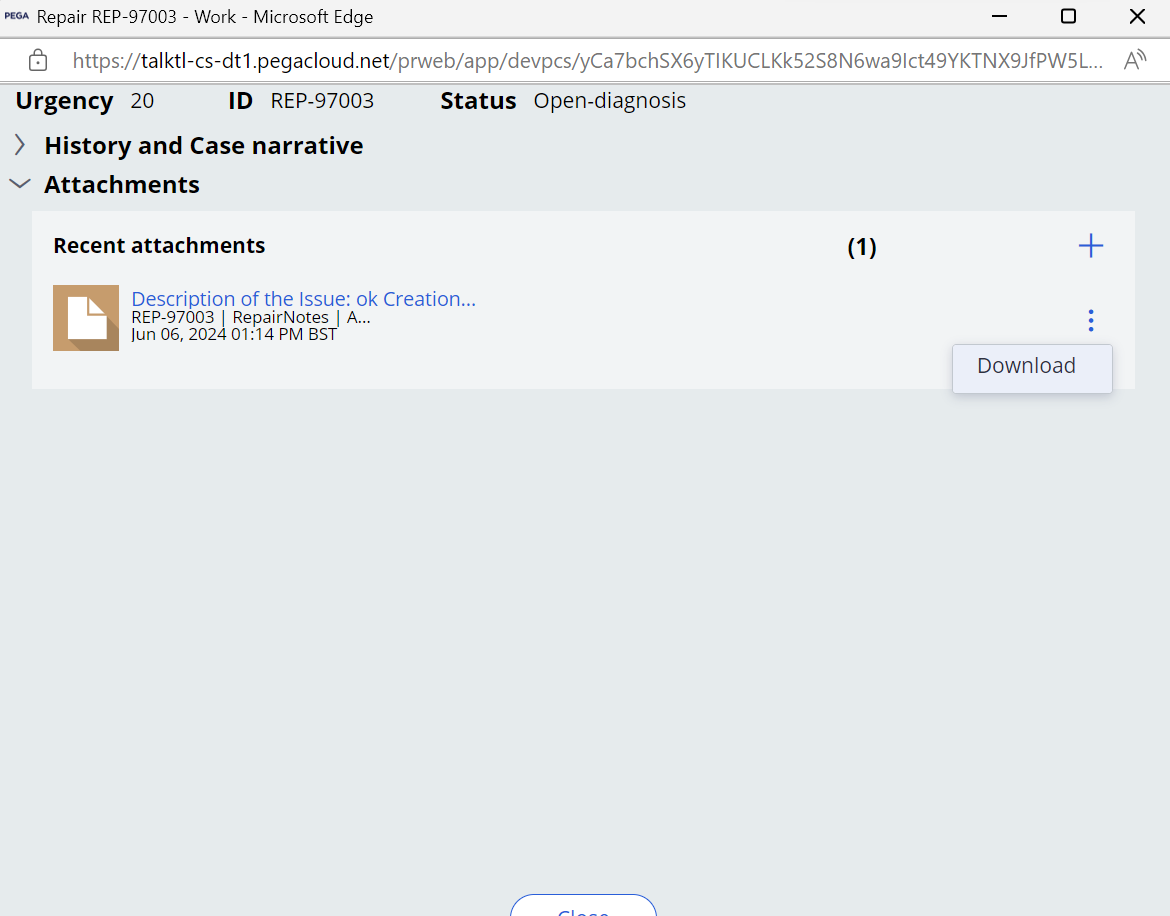 History And Attachment Support Center
